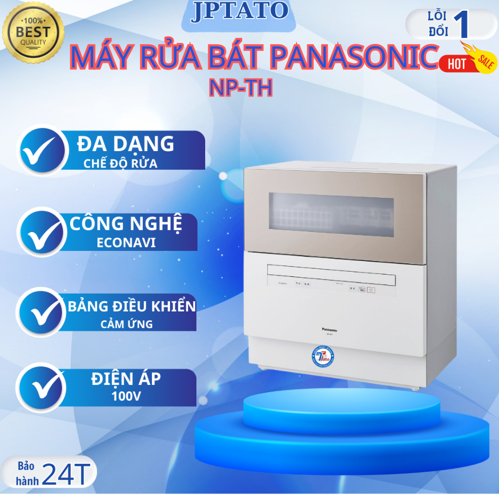 Máy rửa bát JPTATO Panasonic NP-TH4 công nghệ nước nóng dành cho gia đình 6 người mới 2024 ...