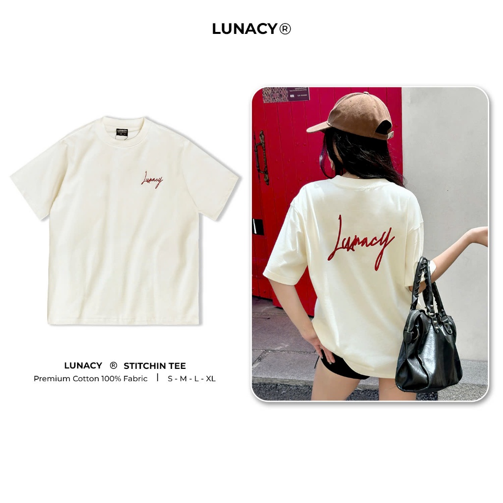 Áo Thun Thêu Nổi 3D STITCHIN Local Brand Unisex LUNACY Tee Unisex 100% ...