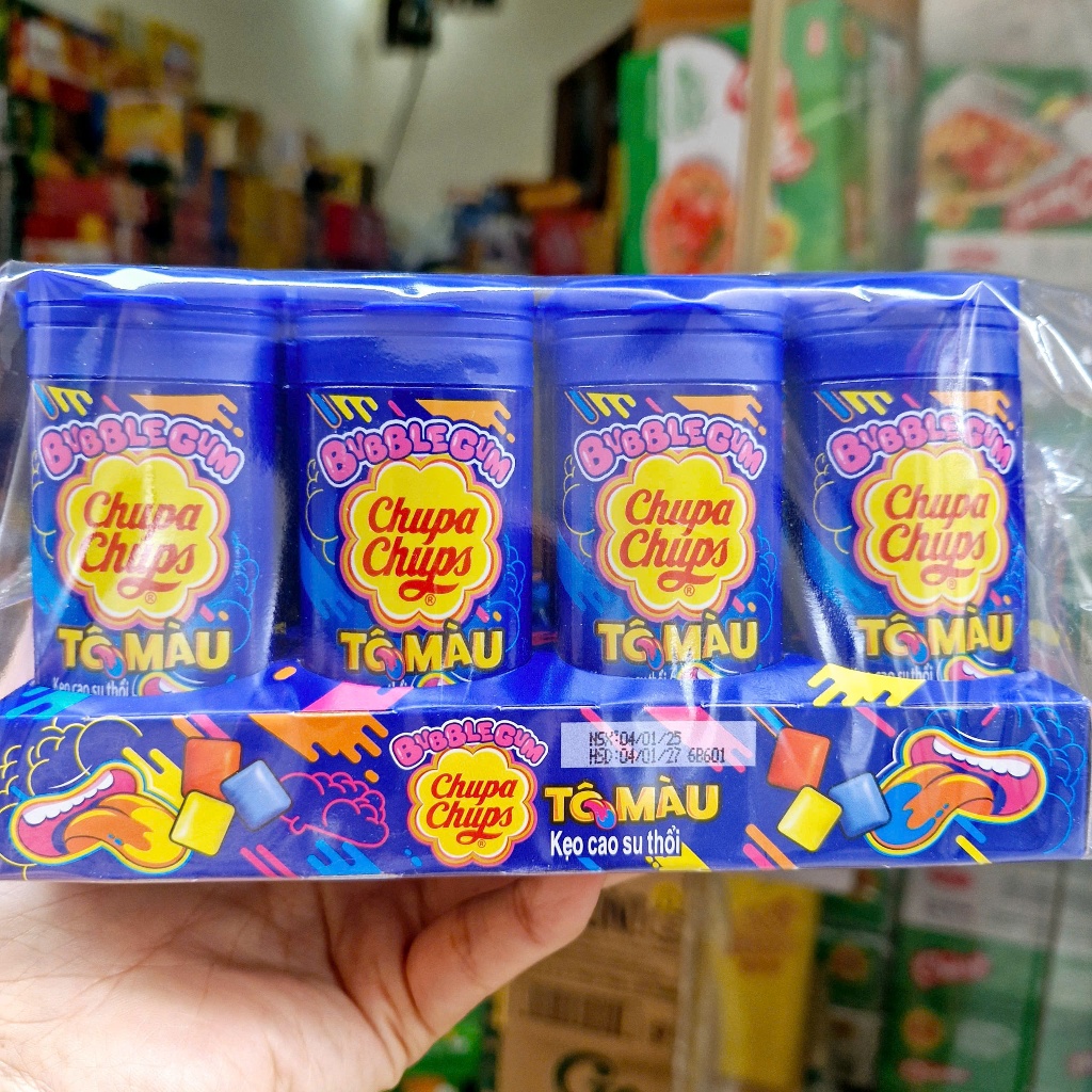 Kẹo Sing-gum Mềm Chupa Chups Tô Màu Kẹo Cao Su Thổi lốc 216g (8 lọ x ...