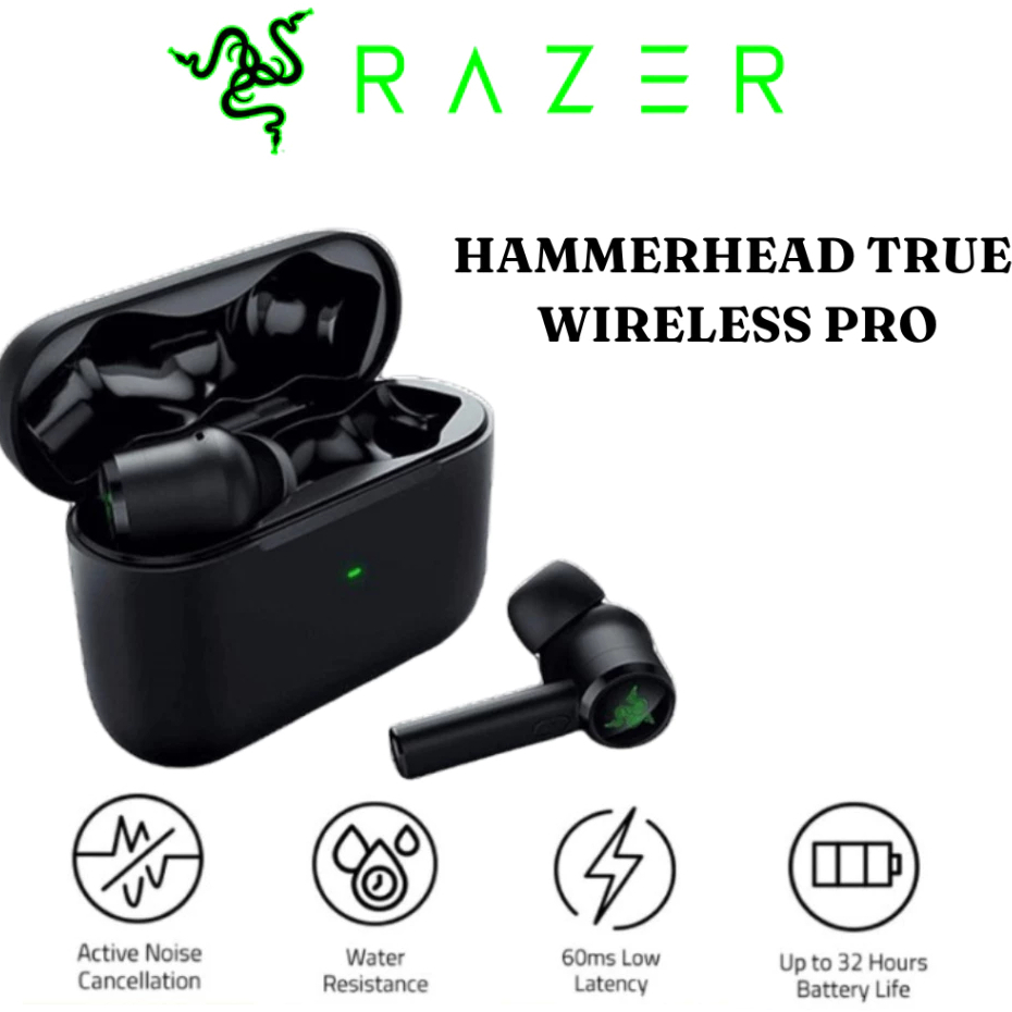 Tai nghe Razer Hammerhead True Wireless PRO Kết nối độ trễ thấp 60ms ...