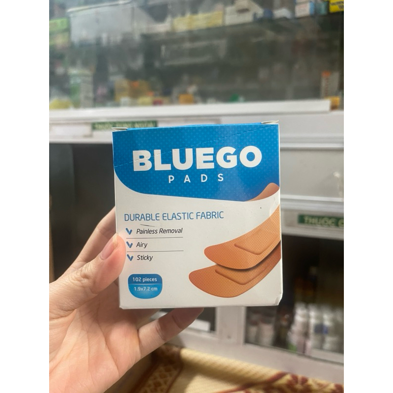 Băng dính cá nhân Bluego size to, nhỏ, chất liệu vải bảo vệ vết thương, ngăn ngừa nhiễm khuẩn ...