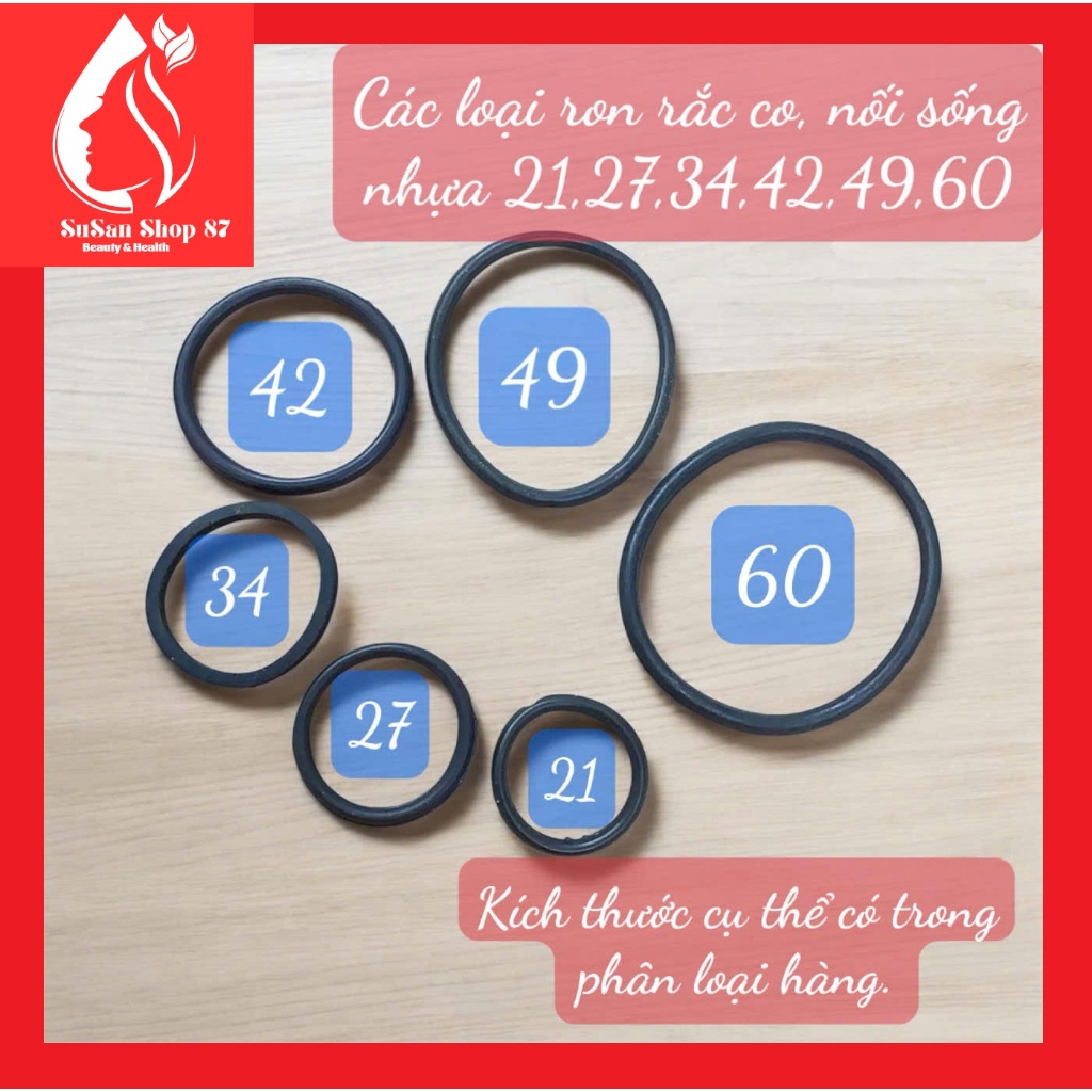 [Bịch 10 cái] Ron rắc co, ron nối sống nhựa PVC size 21,27,34,42,49,60 ...