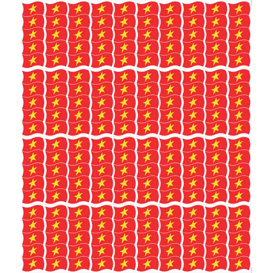 TEM STICKER 30/4 - COMBO 20 Sticker dán má in hình lá cờ và trái tim ...