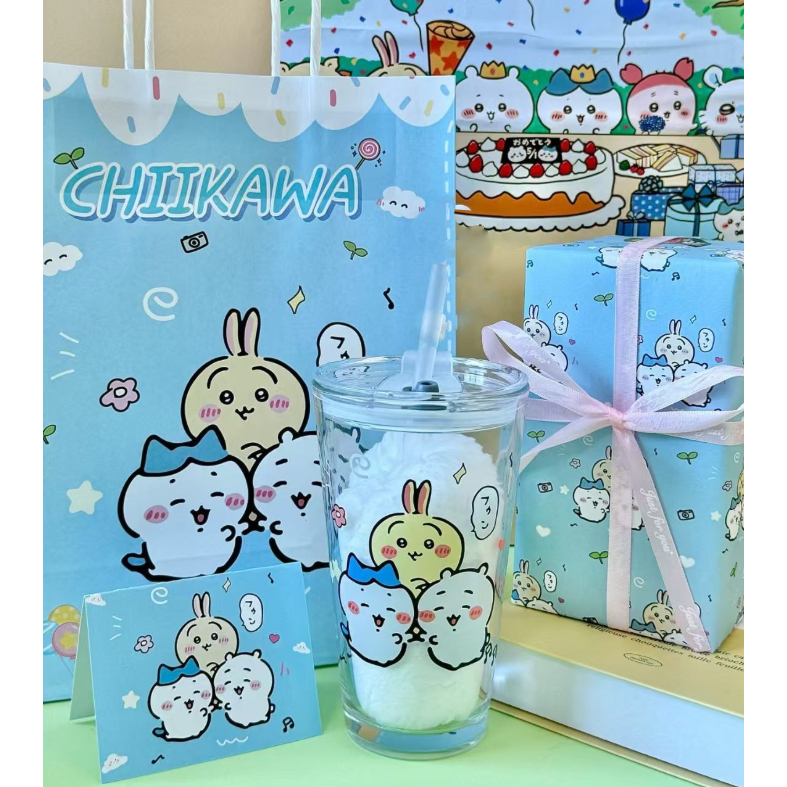 Cốc chuột Chiikawa mèo Hachiware thỏ Usagi CTTD60 ly thủy tinh chia ...