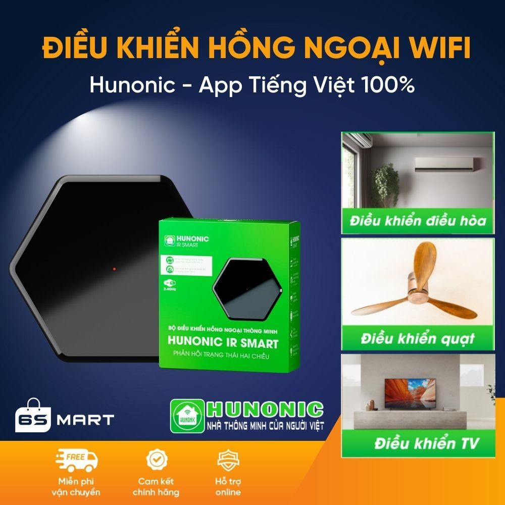 Bộ điều khiển hồng ngoại wifi thông minh Hunonic IR Smart điều khiển TV ...