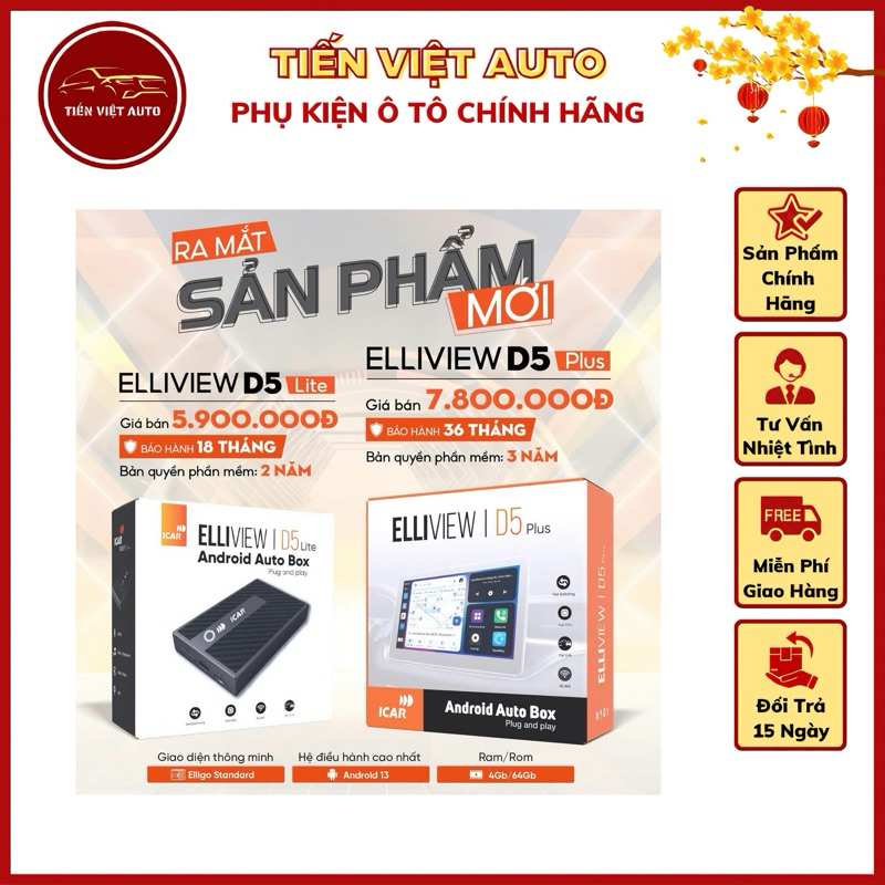 Android box ICAR Elliview D5 Lite và D5 Plus phiên bản 2025, android ...