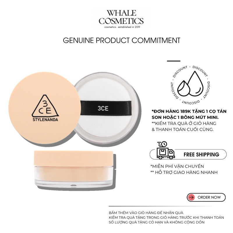 Phấn Phủ Bột 3CE Natural Finish Loose Powder 8.5g | Shopee Việt Nam