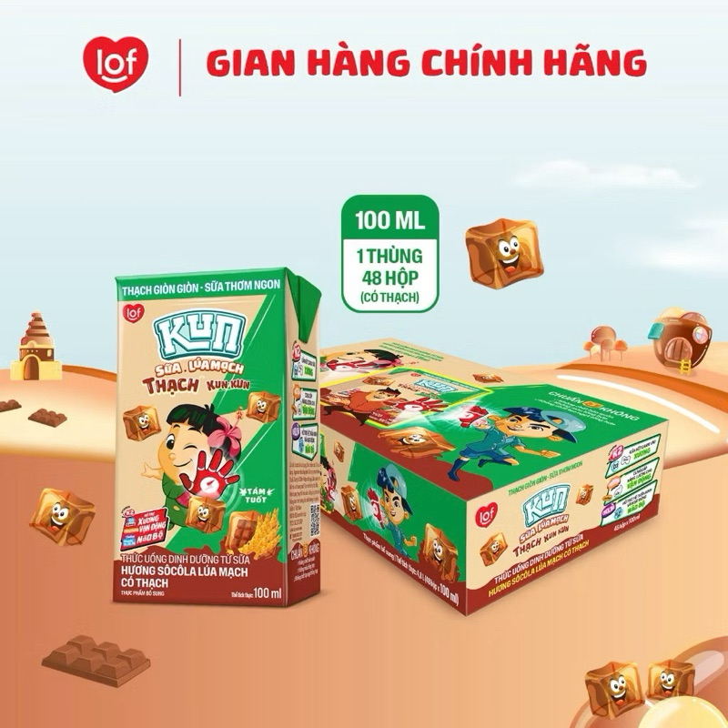 Kun Sôcôla lúa mạch có Thạch thùng 48 hộp x 110ml | Shopee Việt Nam
