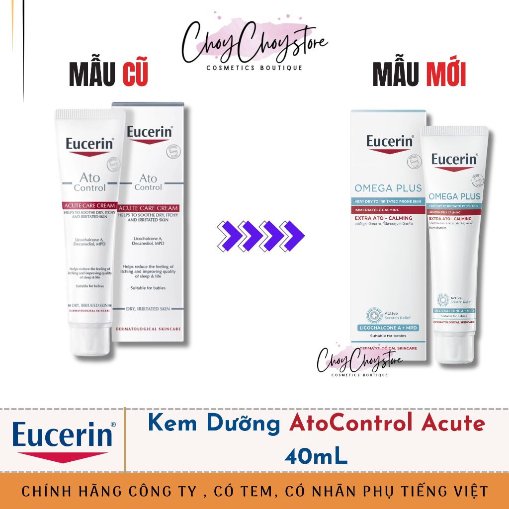 (TEM CTY) Kem Dưỡng Eucerin Omega Plus Ato Calming 40mL ( Atocontrol ...