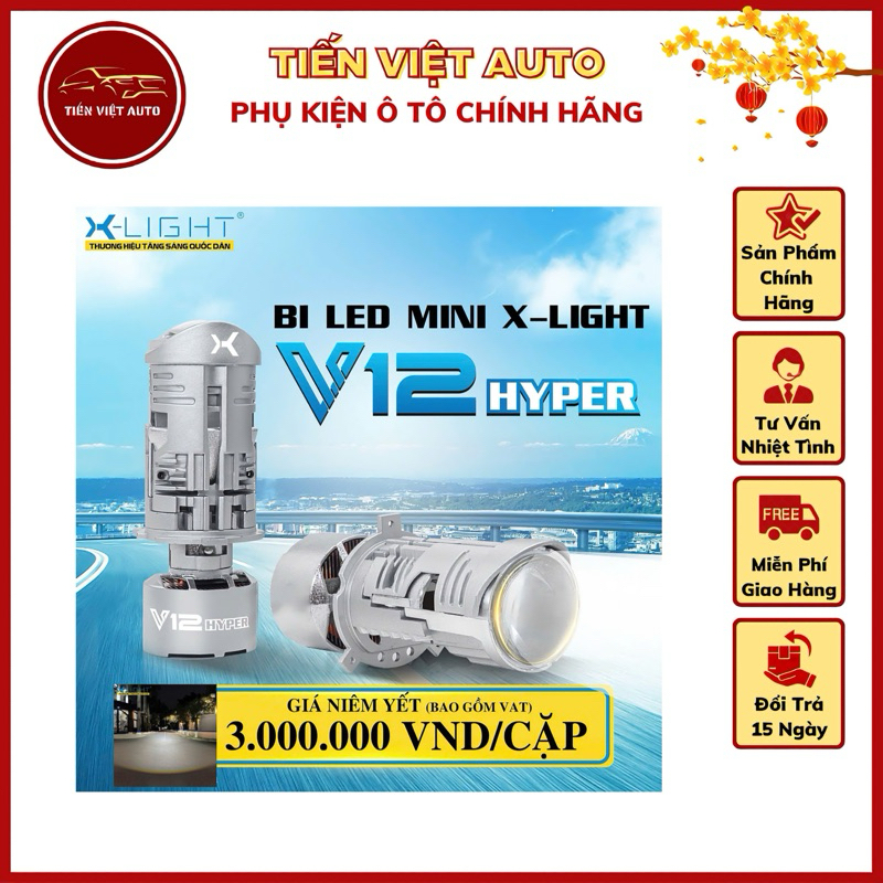 Bi Led Mini Xlight V12 Hyper Chân H4, Bi Cầu Mini Siêu Sáng Cho Ô Tô Và ...