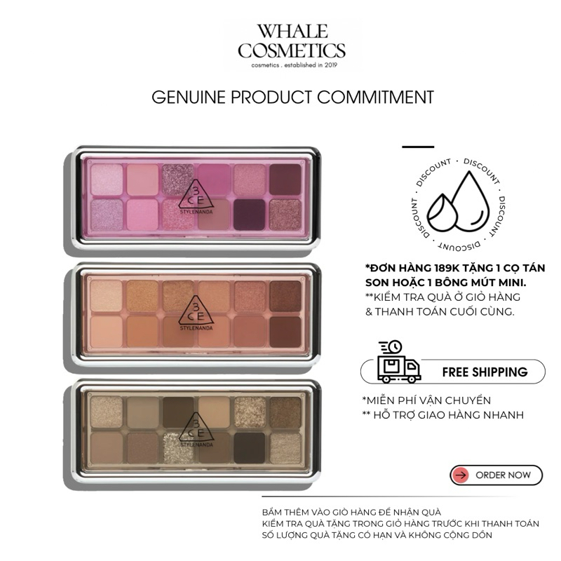 Bảng Phấn Mắt 12 Màu 3CE New Take Eyeshadow Palette 9.5g | Shopee Việt Nam