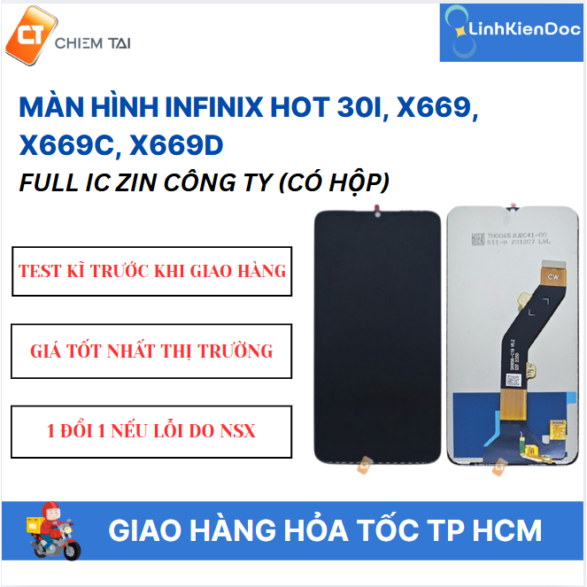 Màn hình Infinix Hot 30i, X669, X669C, X669D full IC zin công ty (Có ...