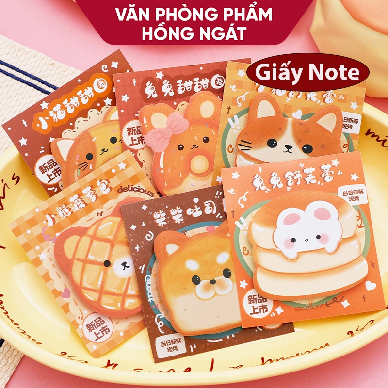 Giấy note hình bánh mì dễ thương INS, giấy ghi chú học sinh, sticky ...