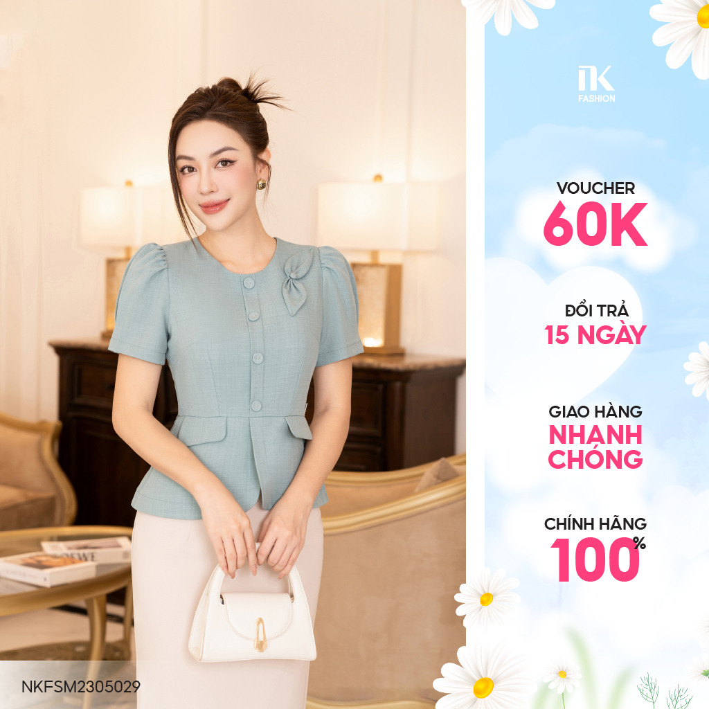 Áo Ký Giả Nữ NK Fashion Thiết Kế Nơ Vai Kiểu Dáng Thanh Lịch Trẻ Trung NKFSM2305029 | Shopee ...