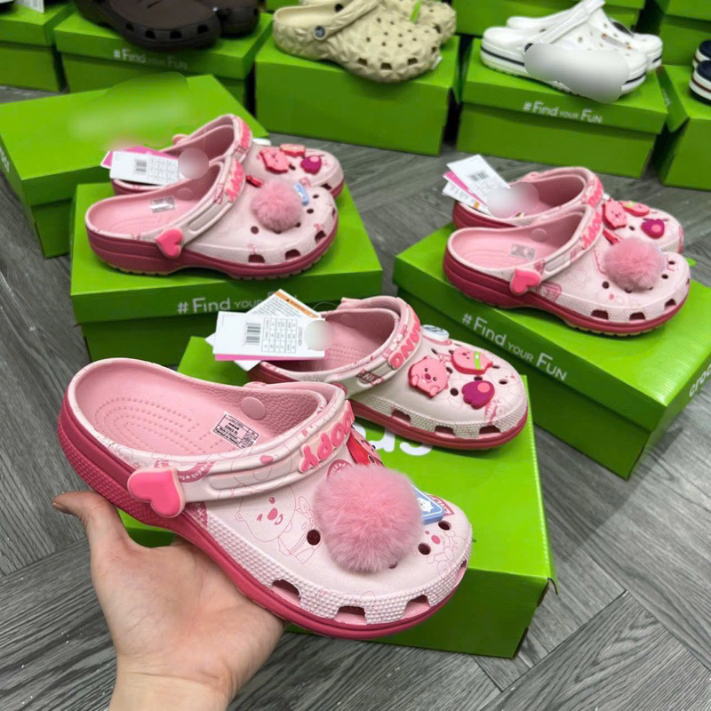|Có Sẵn| Dép Croc x Zanmang Loopy Classic Clog Pink | Shopee Việt Nam