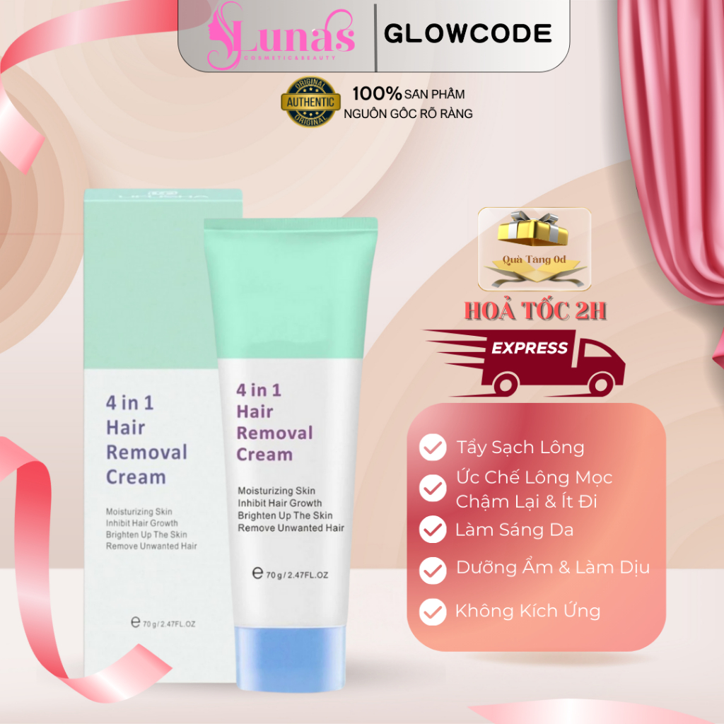 Kem Tẩy Lông GlowCode 4in1 & Niacinamide và Vitamin E Giúp Lông Mọc ...