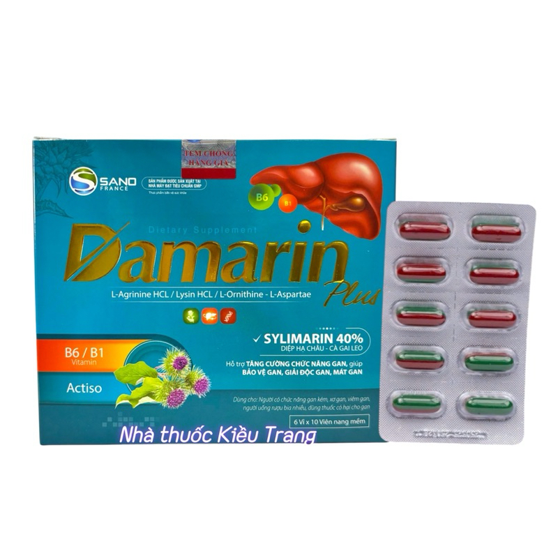 Viên Bổ gan Damarin plus giải độc, thanh nhiệt mát gan, giảm men gan ...