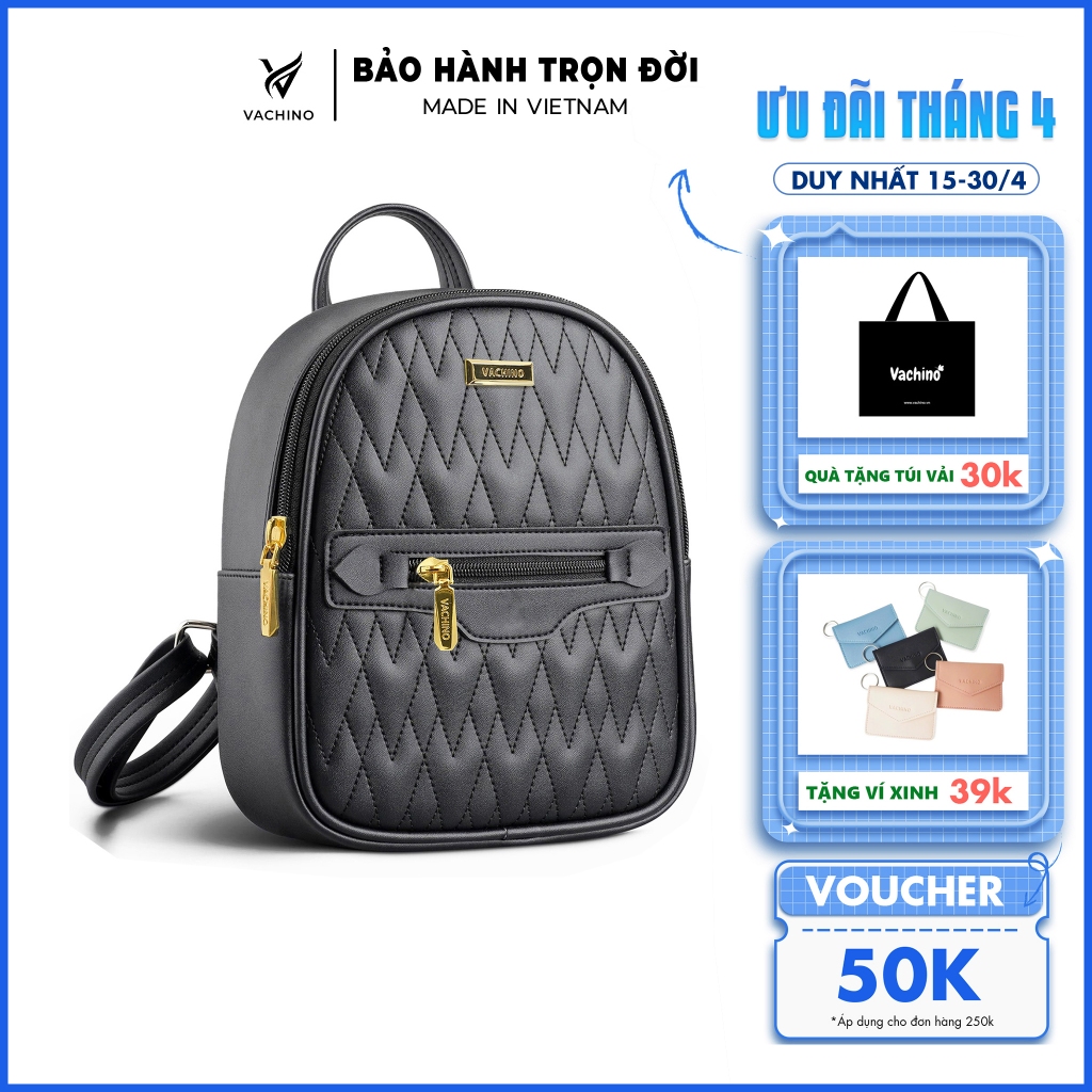 Balo da nữ thêu hoạ tiết thời trang VACHINO-BG025 | Shopee Việt Nam