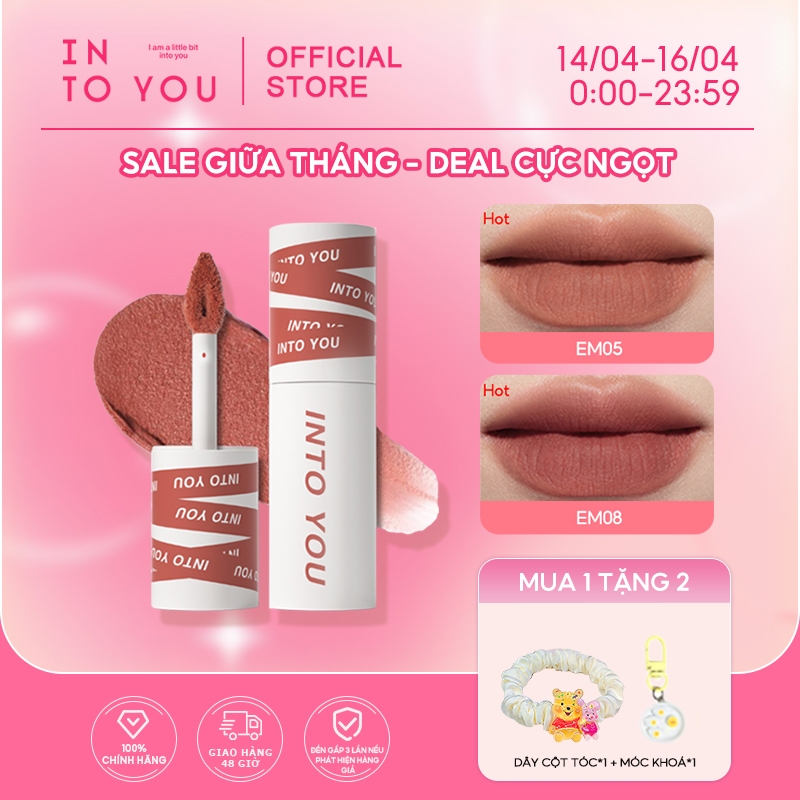 INTO YOU Son bùn tone đất lì son môi intoyou dạng bùn EM08 mềm mịn lâu trôi | Shopee Việt Nam