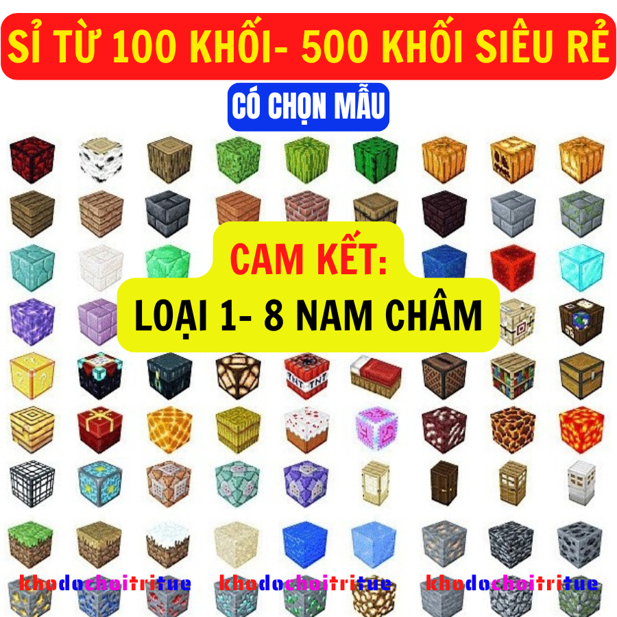 [ CHỌN MẪU- SỈ 200-300-500 KHỐI ] Khối Nam Châm Từ Tính Minecraft ...