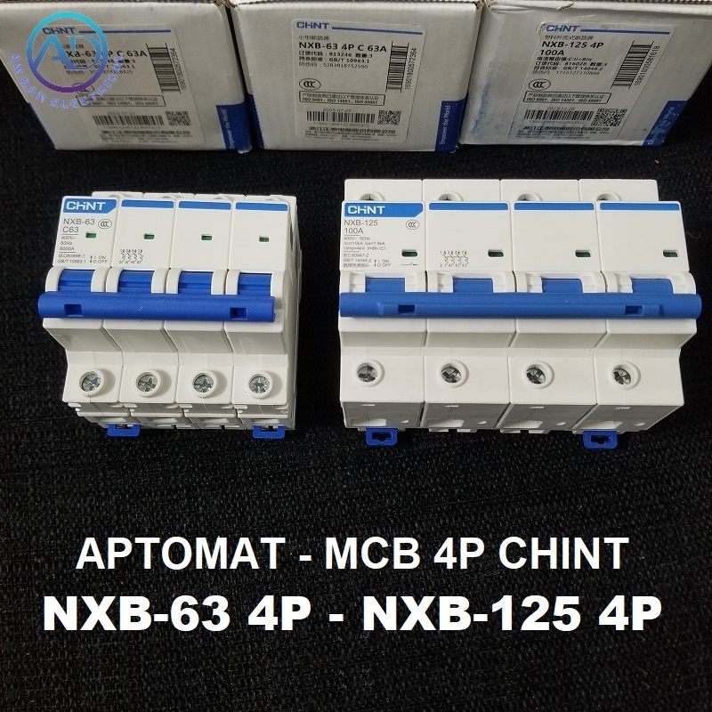 CHINT - Aptomat NXB-63 4P 32A 63A, NXB-125 4P 100A, Át tổng 3 pha hộ gia đinh 4P (có pha mát ...