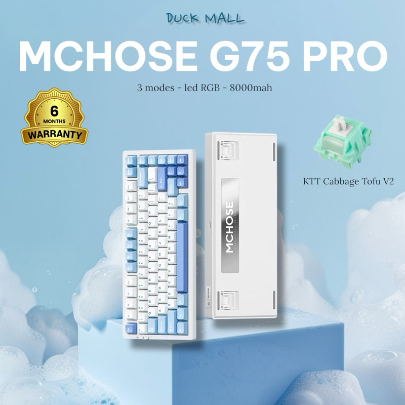 [BẢO HÀNH 6 THÁNG] Bàn phím cơ Mchose G75 Pro 3 Modes | Mạch Xuôi | Led RGB | Pin 8000mh ...