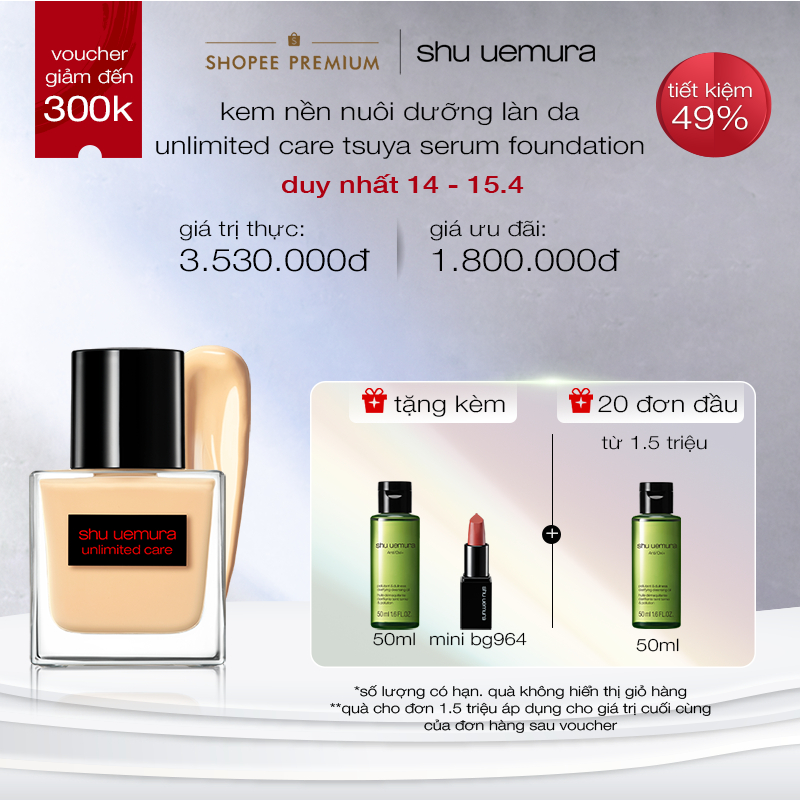 kem nền dạng serum nuôi dưỡng làn da rạng rỡ shu uemura unlimited care ...