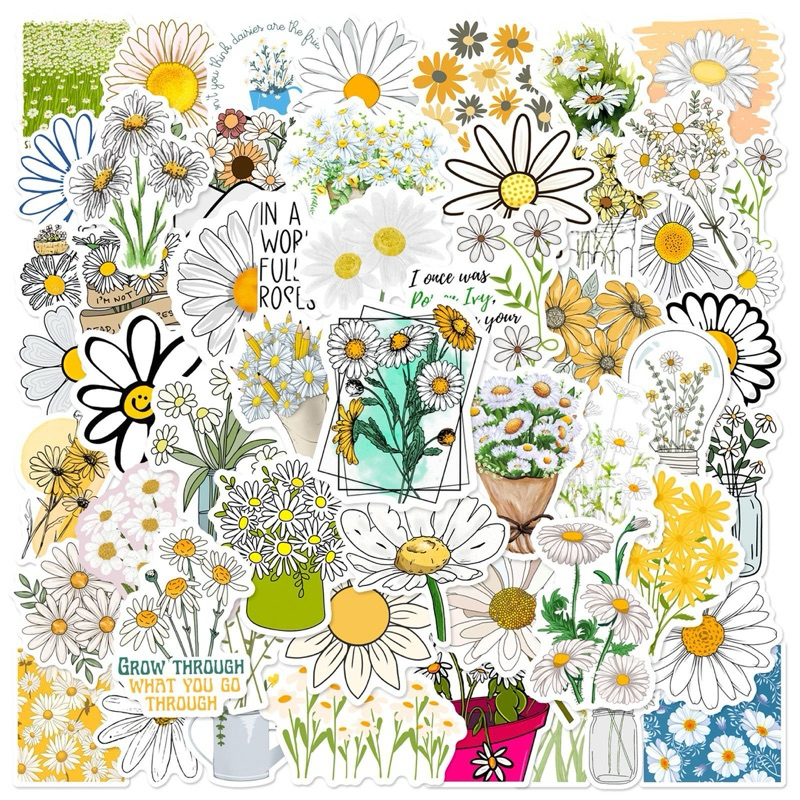 Set 50 Sticker Hoa Cúc Daisy | Shopee Việt Nam