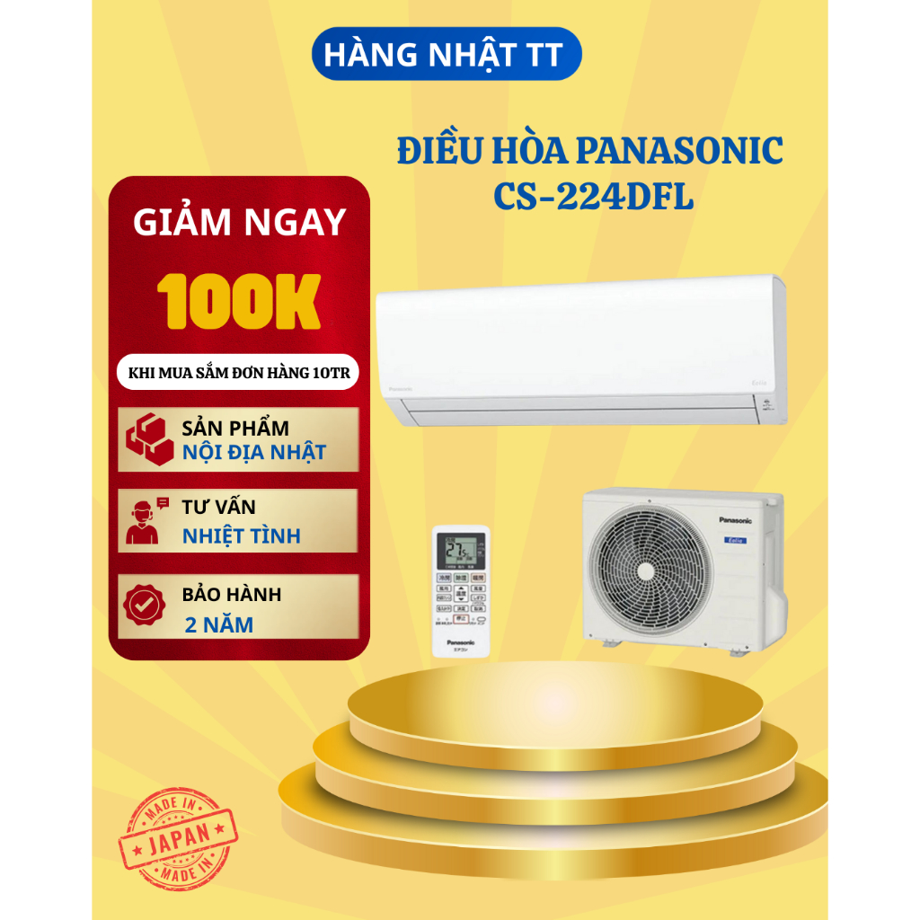 Điều hòa Panasonic CS-225DFL cho phòng ngủ và phòng khách 12m2 hàng nội địa Nhật mới 2025 ...