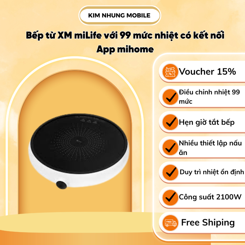 Bếp từ XM miLife với 99 mức nhiệt có kết nối App mihome (bản quốc tế ...