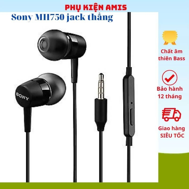 Tai nghe Sony MH750 chất âm thiên bass, tai nghe Sony jack 3.5 thẳng | Shopee Việt Nam