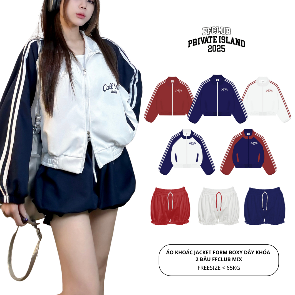 ÁO KHOÁC JACKET FORM BOXY DÂY KHÓA 2 ĐẦU FFCLUB MIX | Shopee Việt Nam