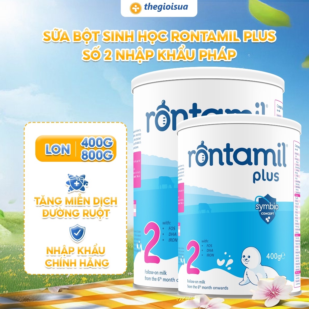 Sữa bột sinh học Rontamil Plus số 2 nhập khẩu Pháp 400g/800g | Shopee ...