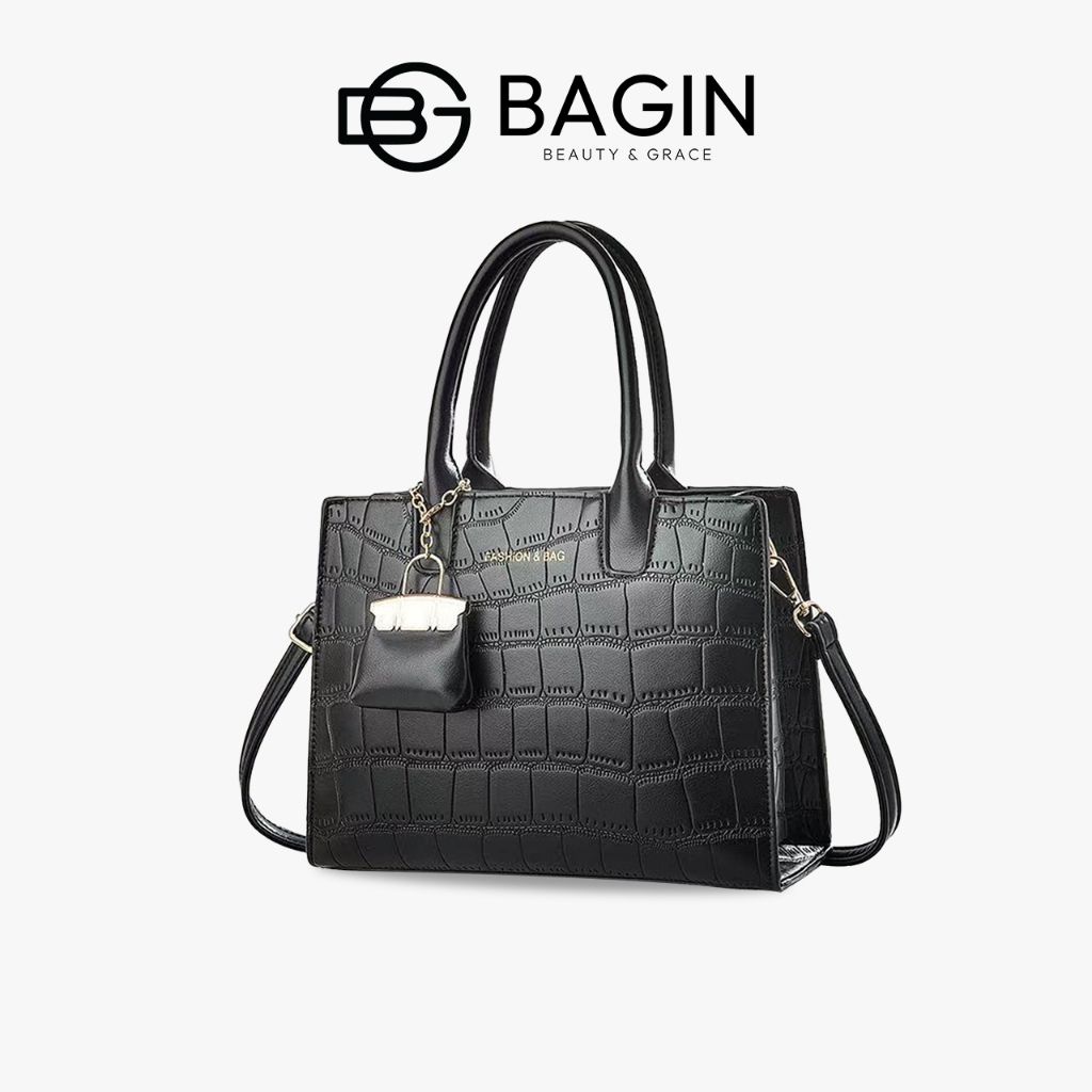 Túi Xách Tay Nữ Bagin Da PU Lì Cao Cấp Tặng Kèm Móc Treo Dây Đeo Chéo ...