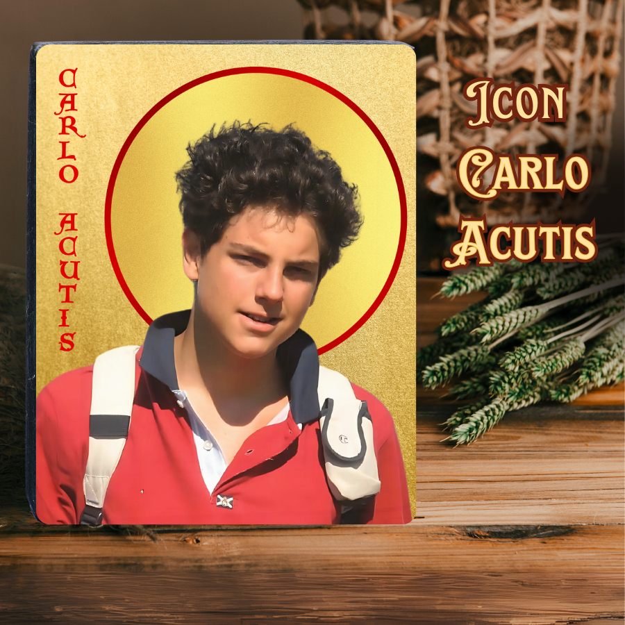 Tranh Icon Thánh Carlo Acutis Bằng Gỗ - The icon of Saint Carlo Acutis ...