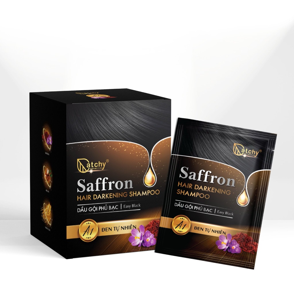 Dầu gội phủ bạc Saffron Catchy - Hộp 10 gói (30ml/ gói) | Shopee Việt Nam