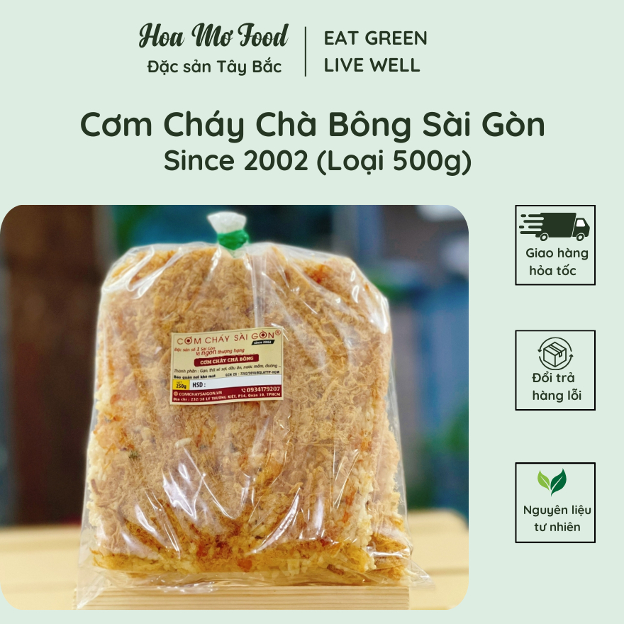 Cơm Cháy Siêu Chà Bông Sài Gòn since 2002, siêu đặc biệt, thích hợp mua ăn hoặc dùng làm quà ...
