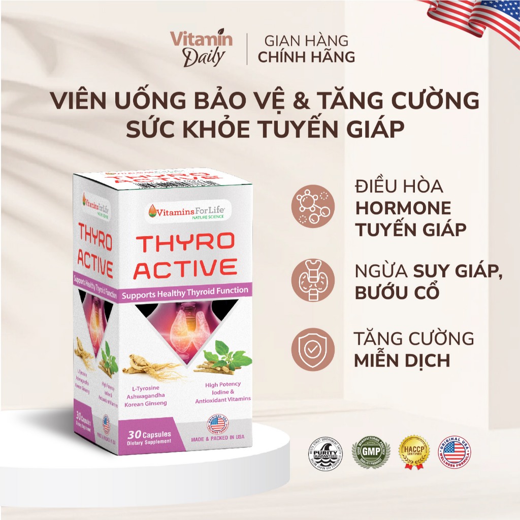 Viên Uống Hỗ Trợ Tuyến Giáp Thyro Active Nhập Khẩu Mỹ, Viên Nang Hỗ trợ ...