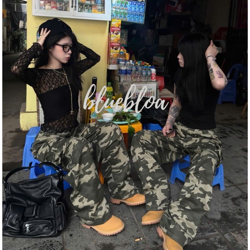 Blue Bloa Quần Kaki Dài Amy Ống Thụng Lưng Thun Phía Sau - Quần Camo ...