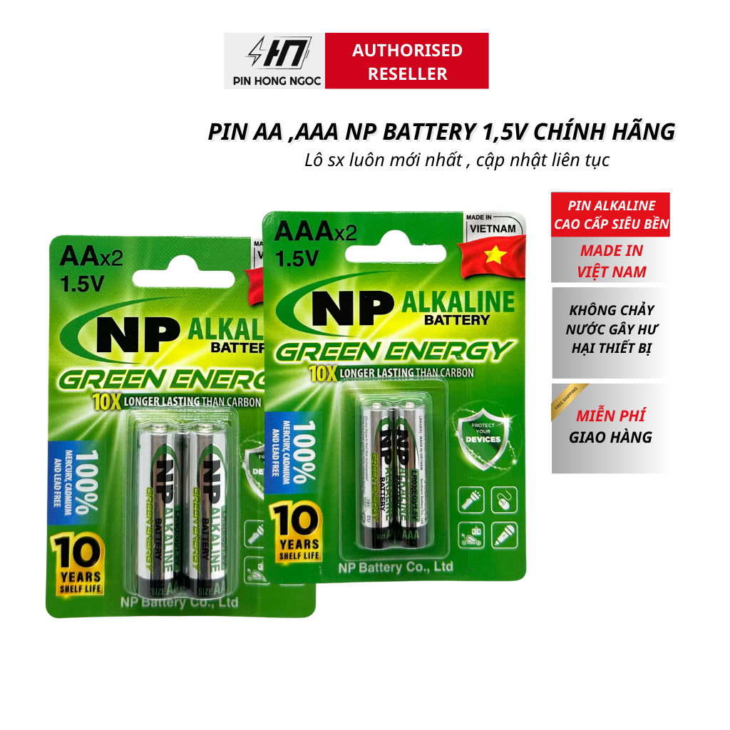 Vỉ 2 Viên Pin AA , AAA NP Battery super alkaline 1,5V - Hàng chính hãng ...