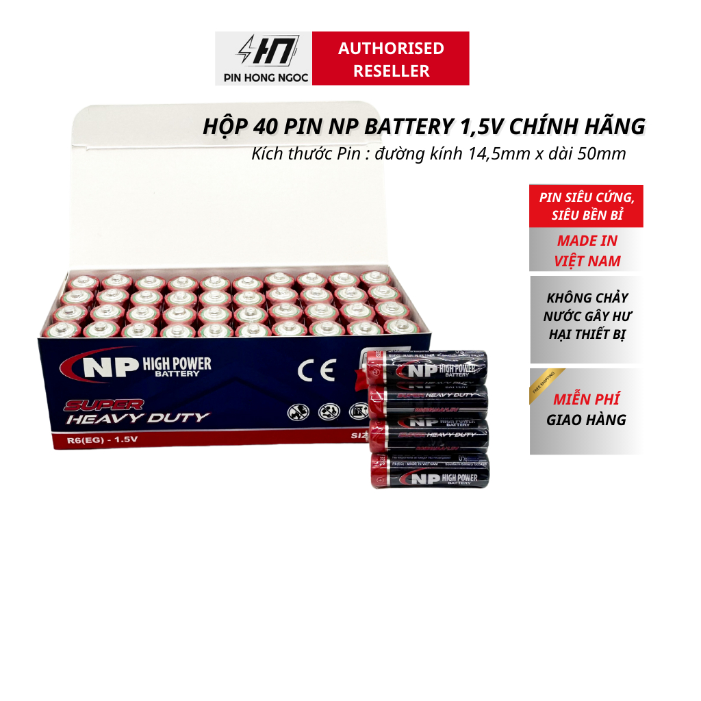Hộp 40 Viên Pin AA / AAA NP R6 ( EG ) và NP R03 ( EG ) 1,5V Không chảy ...