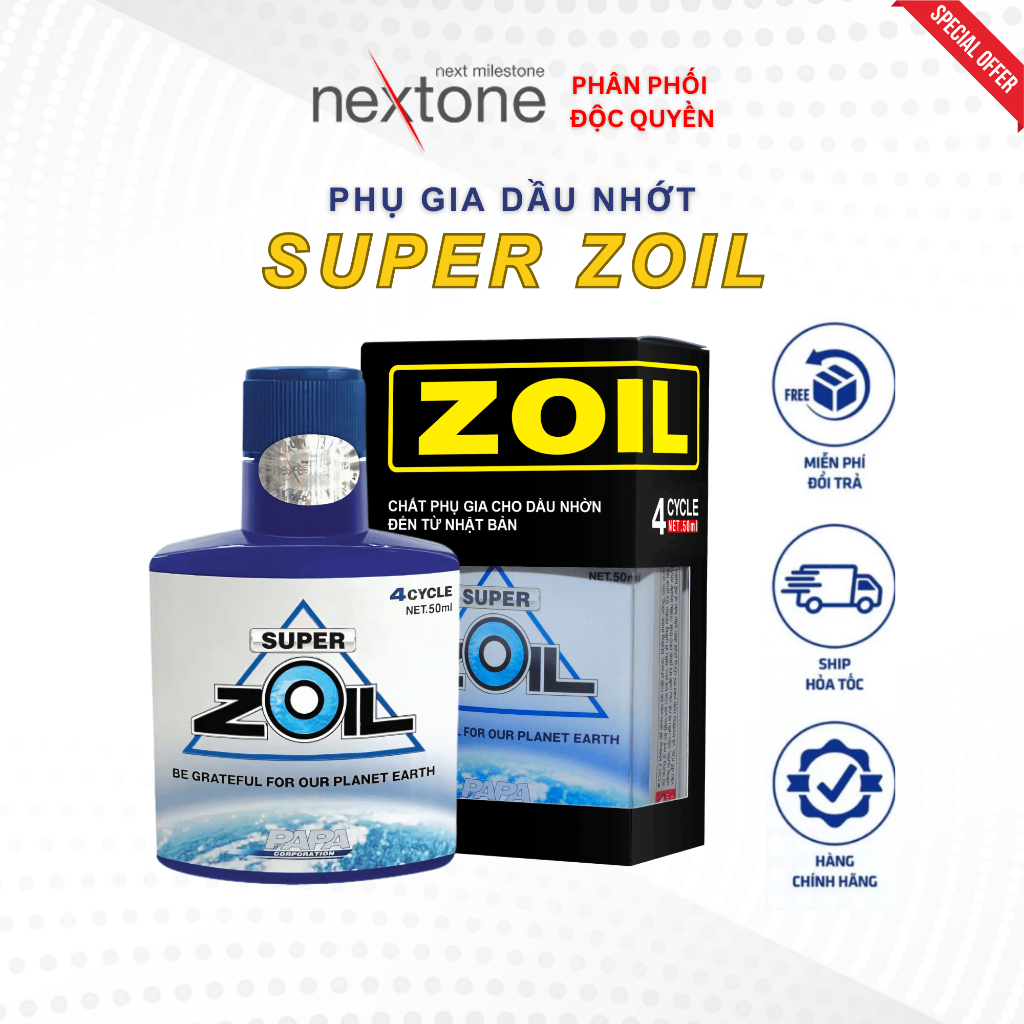 Phụ gia dầu nhớt phục hồi bảo vệ động cơ Super Zoil Nhật Bản chai 50ml | Shopee Việt Nam