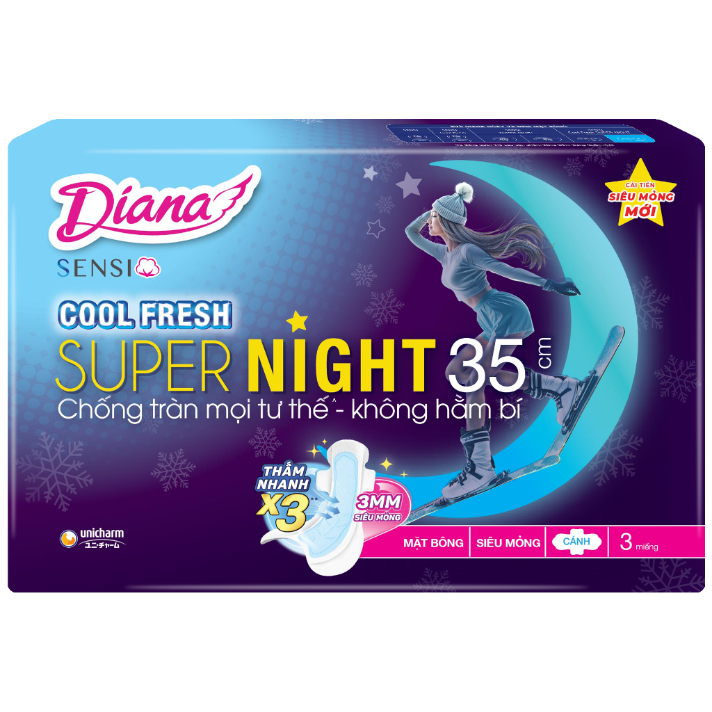 Băng Vệ Sinh Ban Đêm Diana 29 Cm 35 Cm Sen Si - Siêu Thấm - Cool Mát ...