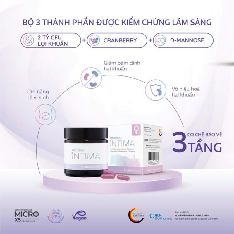 Lactobact Intima - Men vi sinh phụ khoa bổ sung lợi khuẩn từ Đức hộp 30 ...