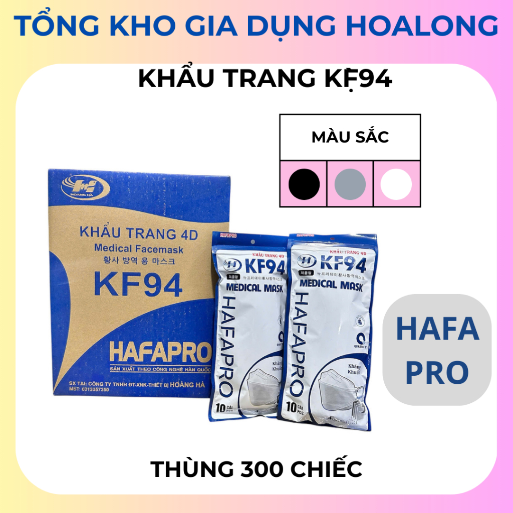 [SỈ THÙNG 300 CHIẾC] Khẩu trang KF94 HAFA PRO 4 lớp, chống nắng, chống ...