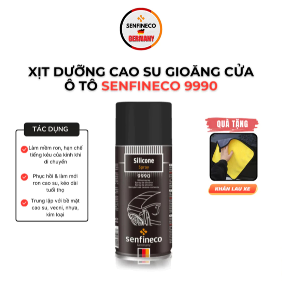 Xịt Dưỡng Cao Su Gioăng Cửa Ô Tô SENFINECO 9990 nhập khẩu ĐỨC - CHÍNH ...