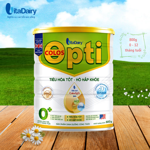 Sữa bột Colos Opti 0+ 800g giúp bé tiêu hóa tốt, hô hấp khỏe, phát ...
