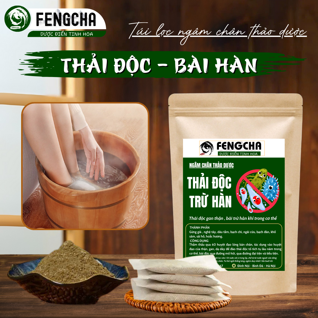 Ngâm chân thảo độc bài hàn Fengcha giúp đào thải độc tố và hàn khí tích ...