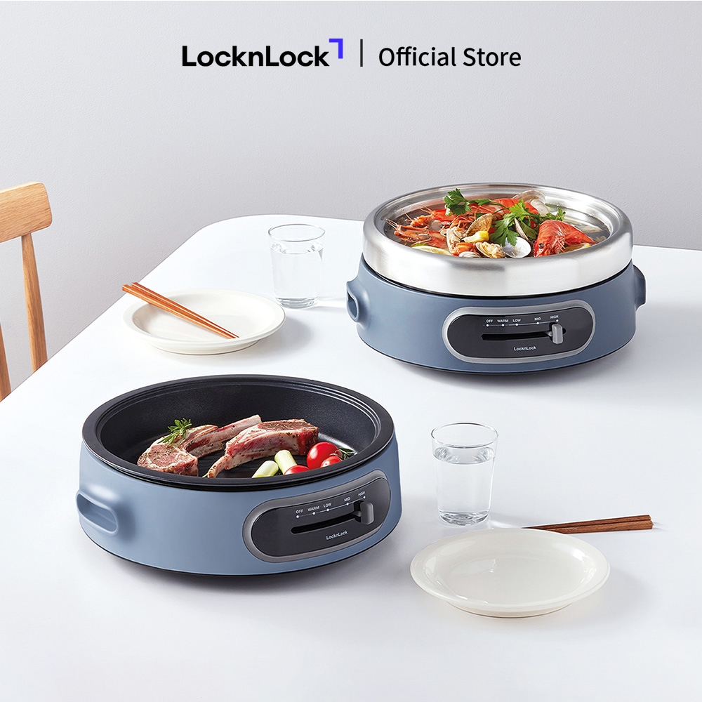 Nồi điện đa năng nướng lẩu LocknLock Multi Cooker 4L EJP542NVY | Shopee ...
