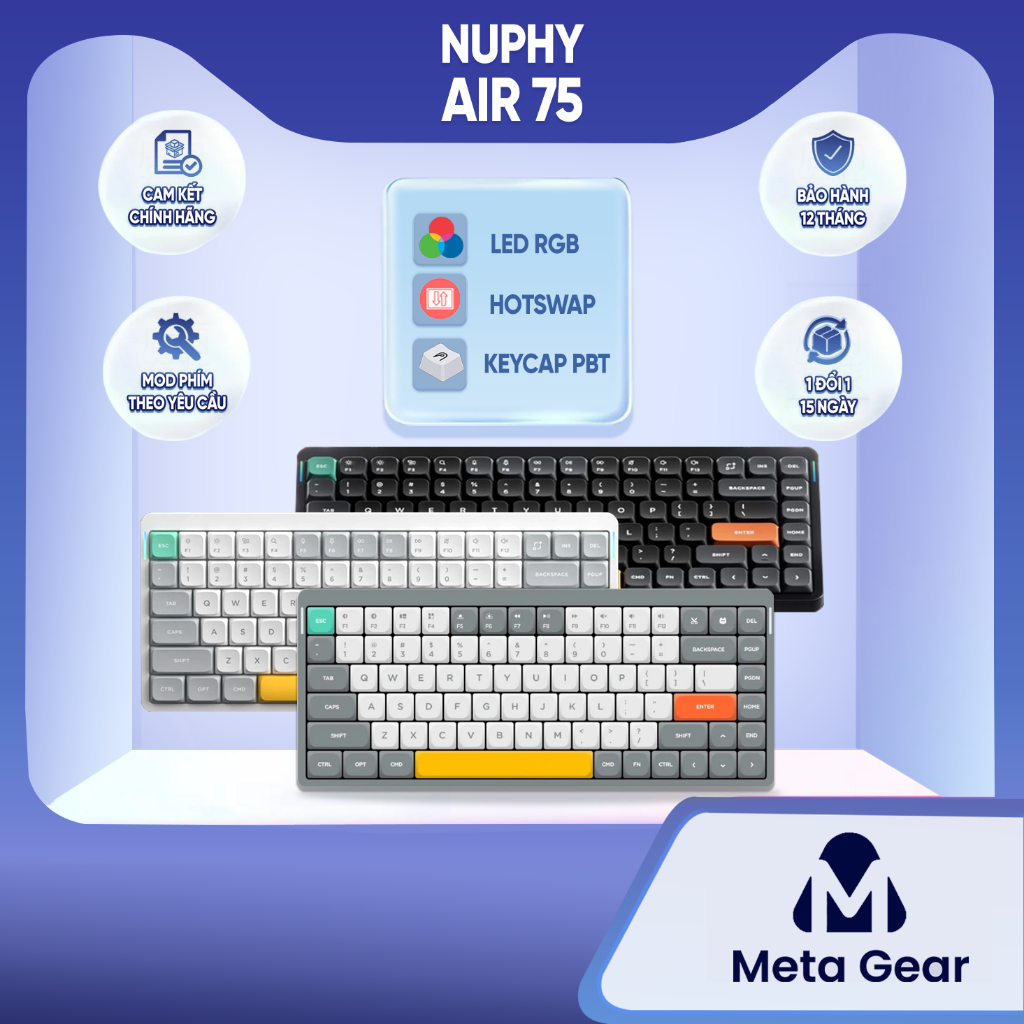 Bàn phím cơ Nuphy Air75 V2, Nuphy Air 75 V2 Chính Hãng Bảo hành 12 ...